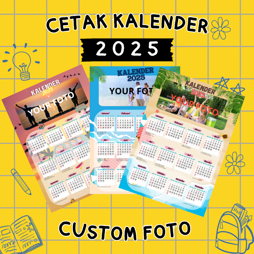 Jual ( A4) KALENDER DINDING 2025 [12 BULANAN] CUSTOM FOTO - FREE LUBANG ...