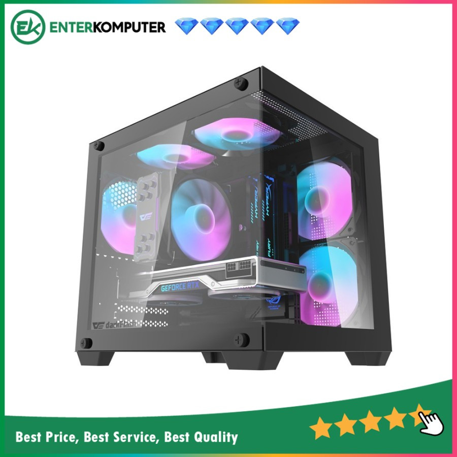 Jual Aigo DarkFlash D275M M-ATX Black - M-ATX Casing PC Gaming | Shopee Indonesia
