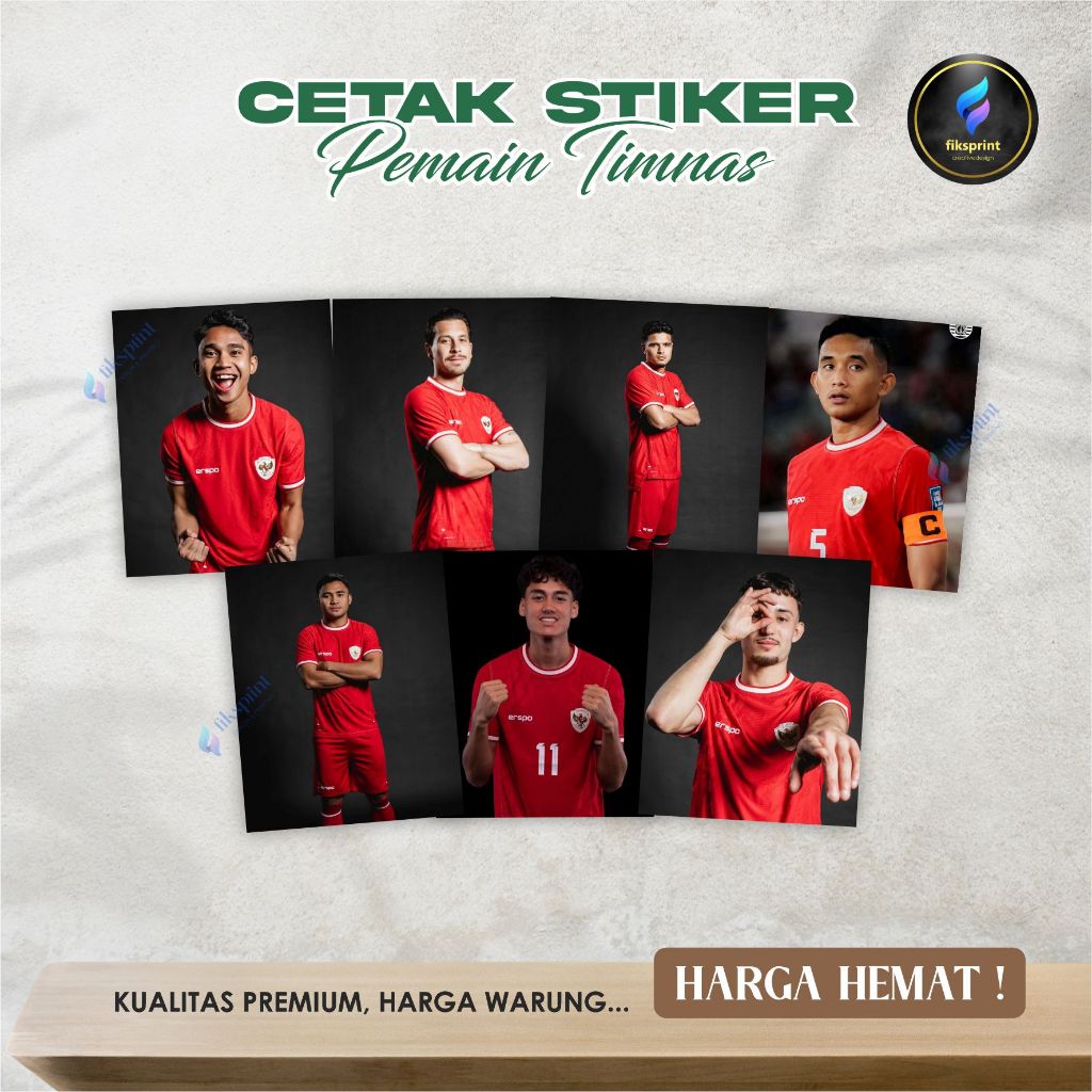 Jual Stiker pemain timnas indonesia foto real (isi 42 pcs) | Shopee ...