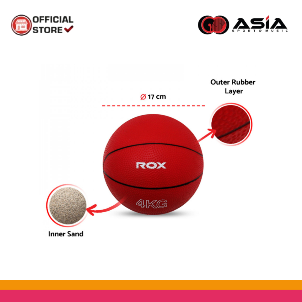 Jual Medicine Ball Rox | Bola Latihan | RMB-101 Merah 4KG | Shopee Indonesia