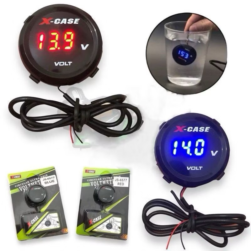 Jual Voltmeter Aki Bulat Volt Meter Pengukur Aki 12 Volt Digital Model ...