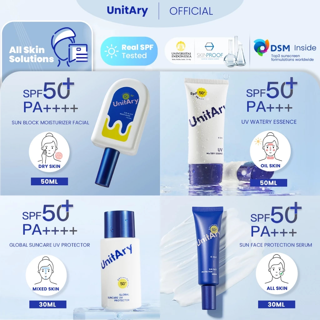 Jual UnitAry Sunscreen All Skin Solutions SPF 50 PA+++ UV Chemical Sunblok Sun Screen Wajah ...