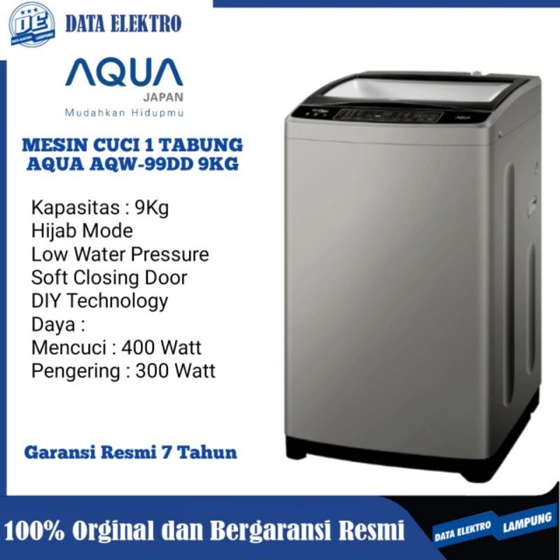 Jual Mesin Cuci AQUA 9KG Top Loading AQW-99DD Garansi Resmi 7 Tahun ...