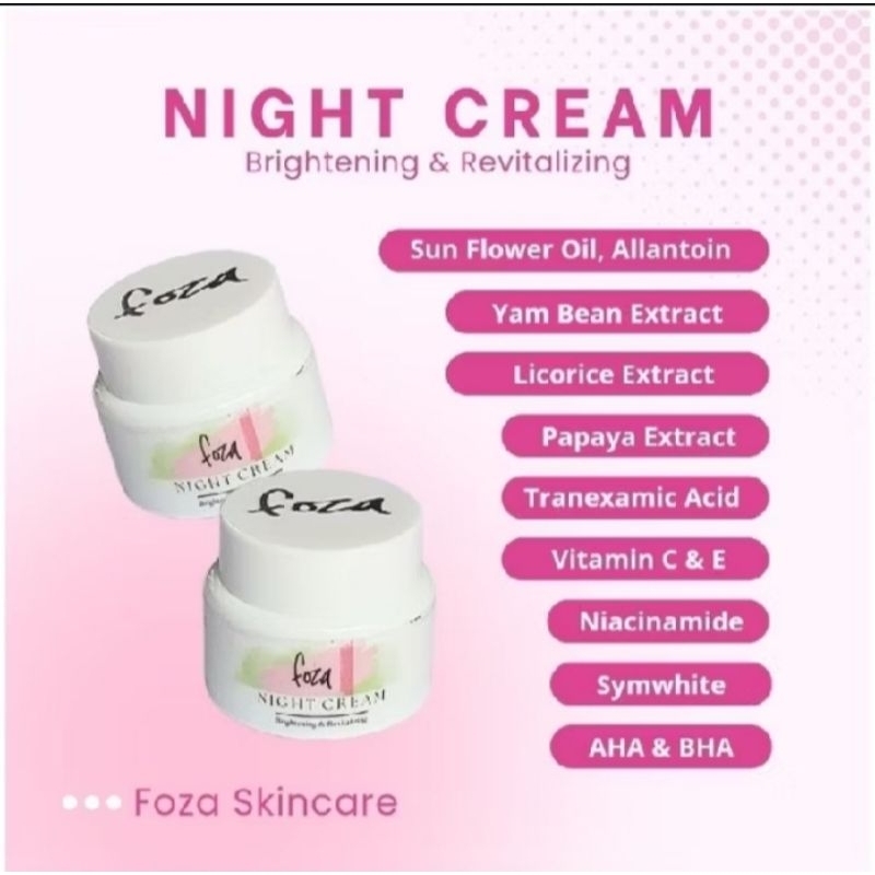Jual FOZA SKINCARE NIGHT CREAM | Shopee Indonesia