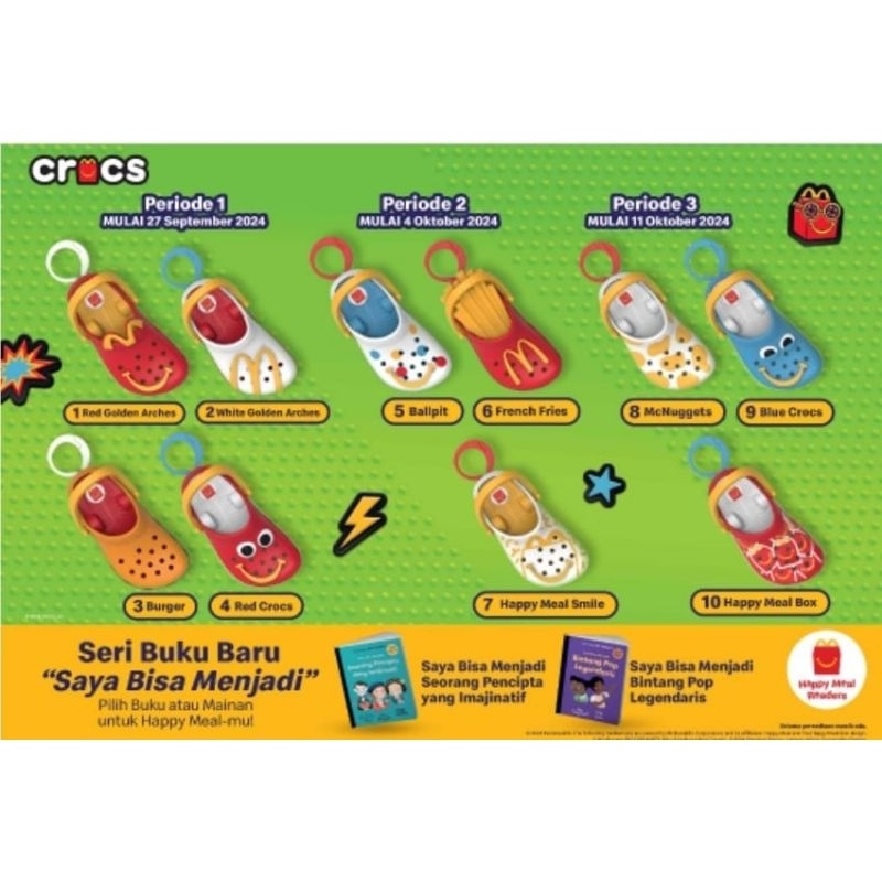 Jual Crocs McD Gantungan Tas Happy Meal X Crocs Mcd Mainan Anak Hadiah Happy Meals Mc D McDonald ...