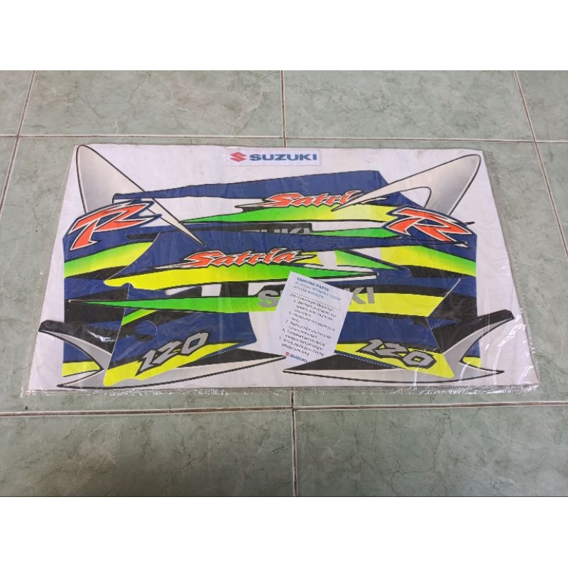 Jual STRIPING STICKER LIST SATRIA 2TAK HIU BIRU HITAM SUZUKI STOCK LAMA ...