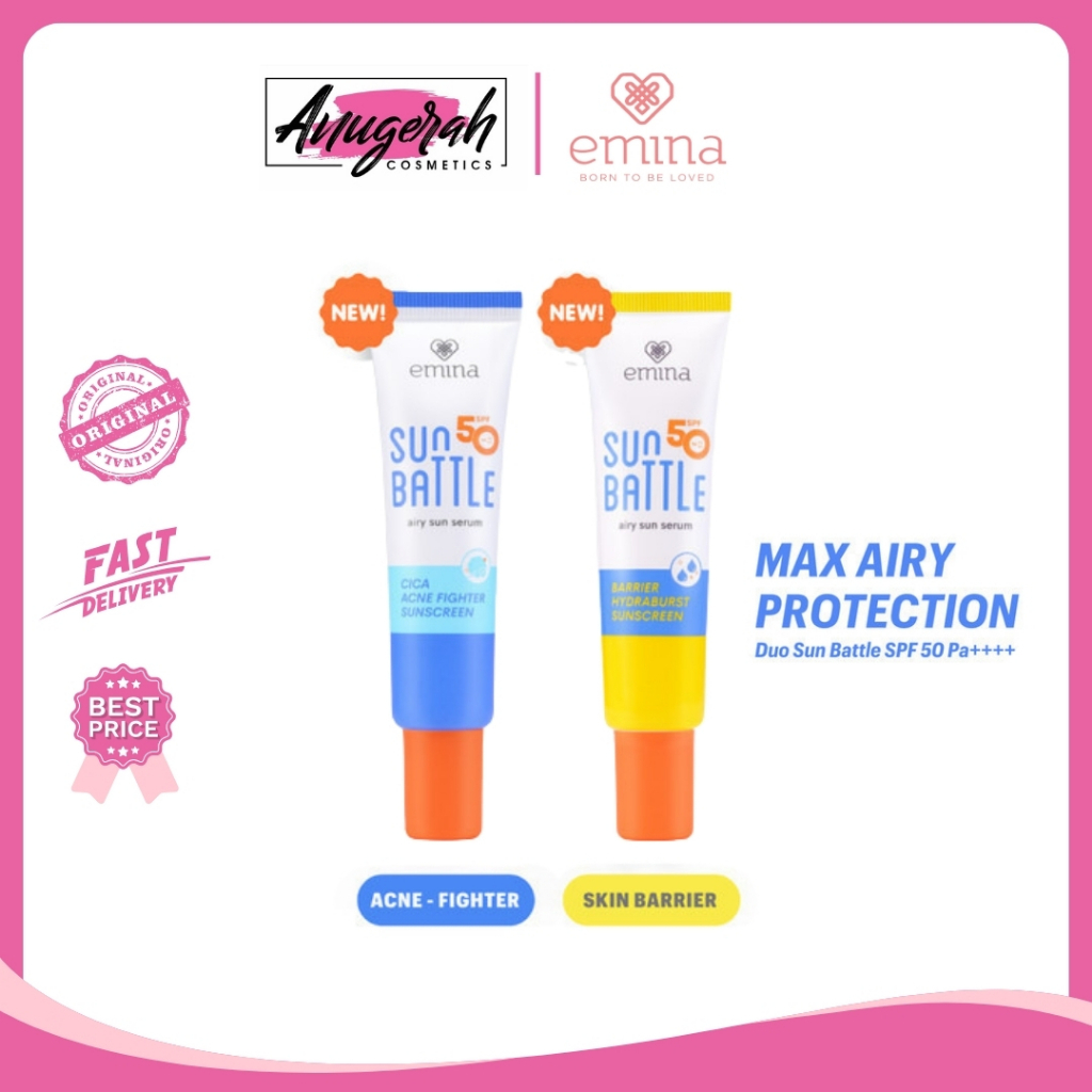 Jual Emina Sun Battle Spf 50 Pa++++ Barrier Hydraburst Sunscreen 30ml | Shopee Indonesia