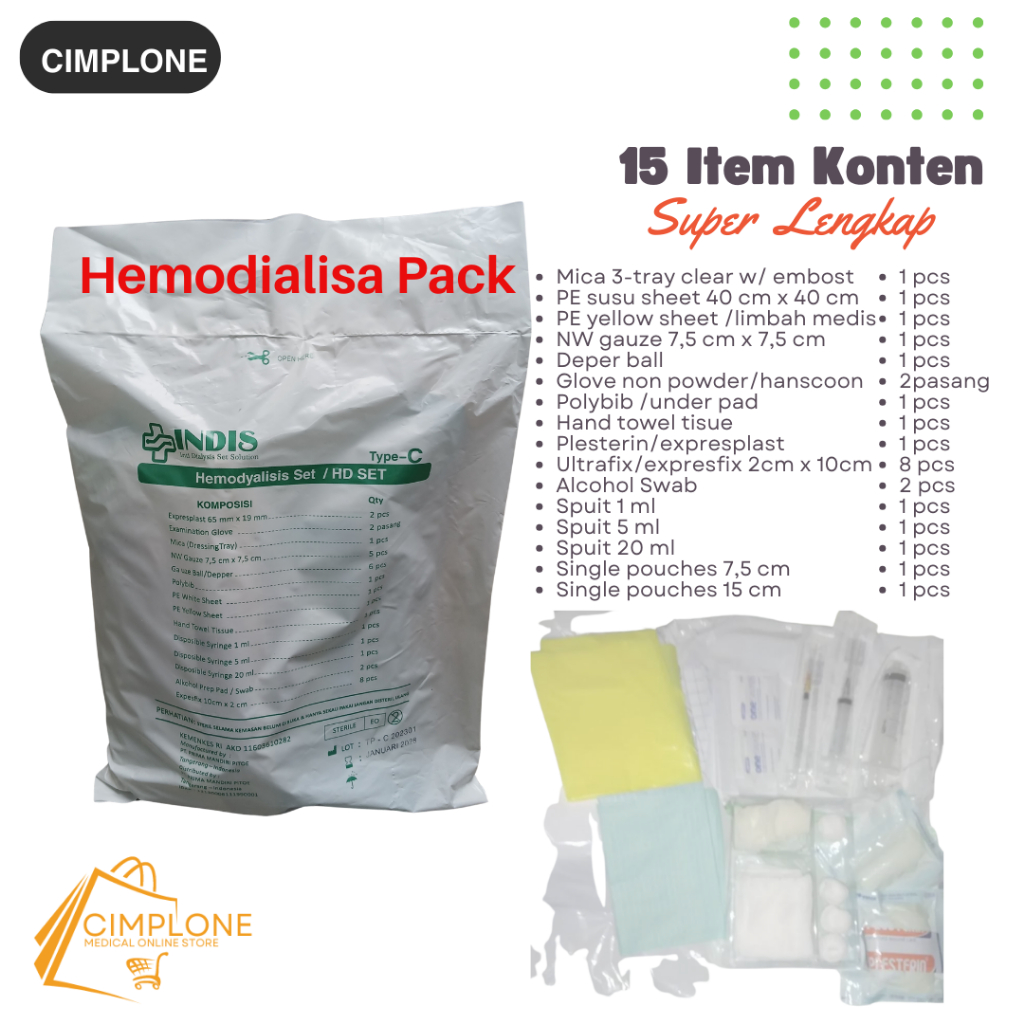 Jual DRESSING SET DIALYSIS- HD PACK HEMODIALISA TYPE C - HEMODIALISA ...