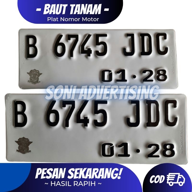 Jual PLAT NOMOR MOTOR BAUT TANAM FONT BARU DAN FONT LAMA / DOBEL PLAT ...