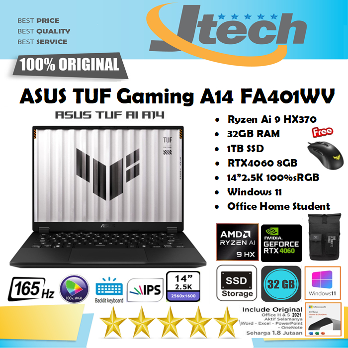 Jual ASUS TUF Gaming A14 FA401WV - Ryzen AI 9-HX370 - 32GB - 1TB SSD ...