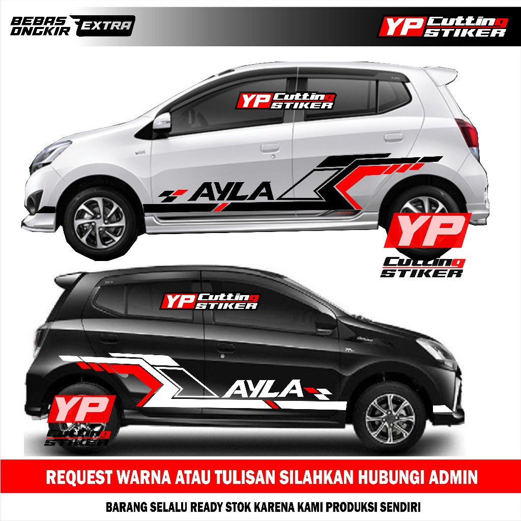 Jual Sticker mobil ayla sticker terbaru mobil alya dan agya list kanan ...