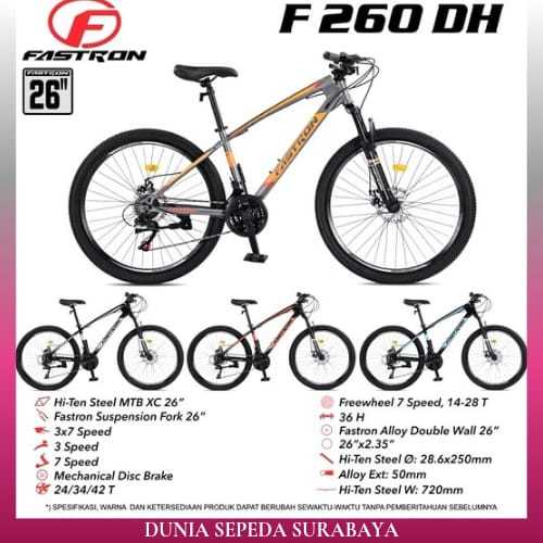 Jual SEPEDA GUNUNG MTB FASTRON 260 DH UKURAN 26 INCH REM CAKRAM 21 ...
