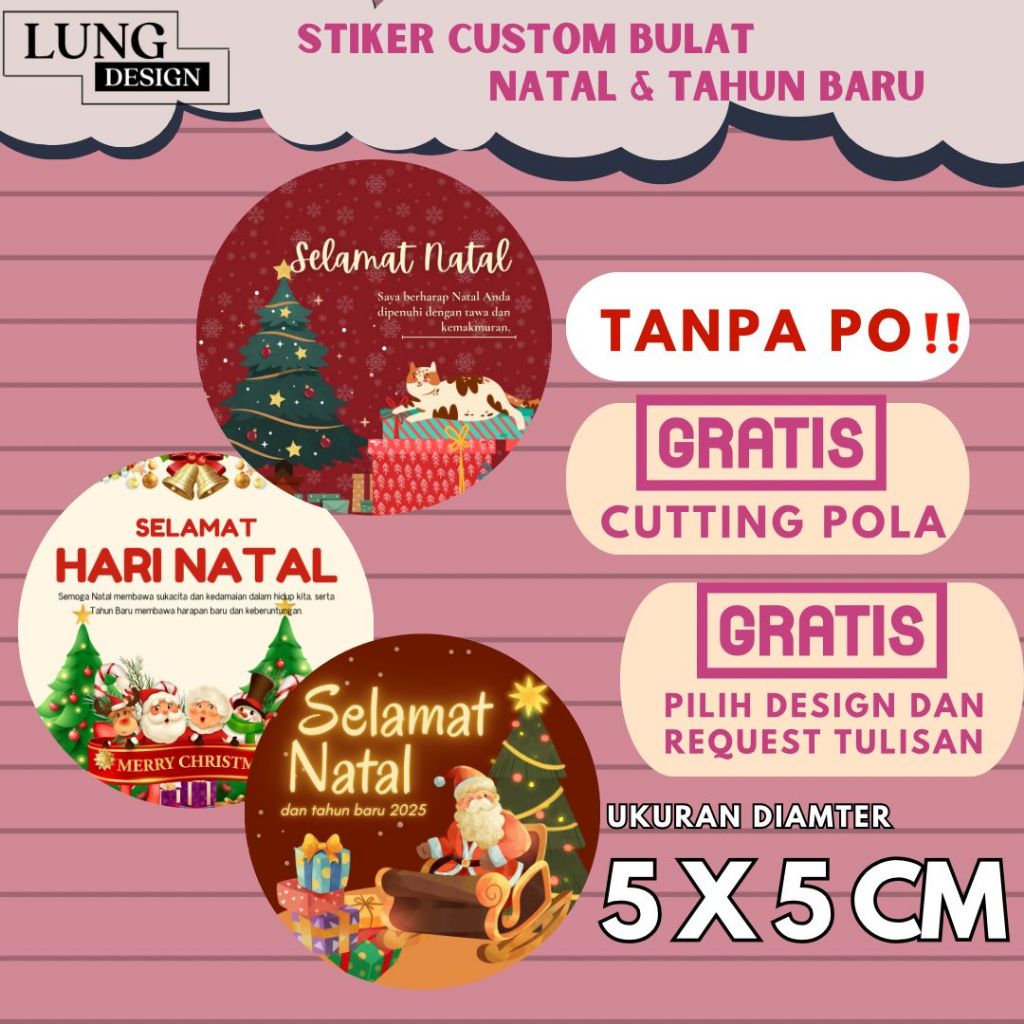 Jual Stiker Toples Natal Merry Christmas | Sticker Toples | Sticker ...