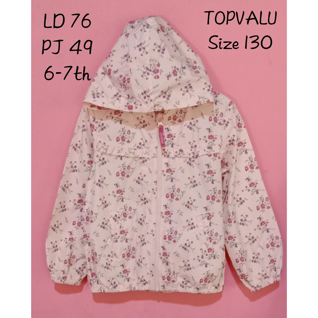 Jual Jaket hoodie parasut bunga-bunga 6-7th TOPVALU thrf | Shopee Indonesia