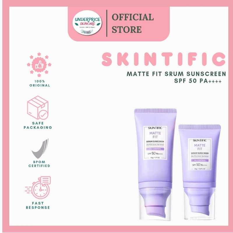 Jual SKINTIFIC Matte Fit Serum Sunscreen SPF 50 PA ++++ 30g/50g ...