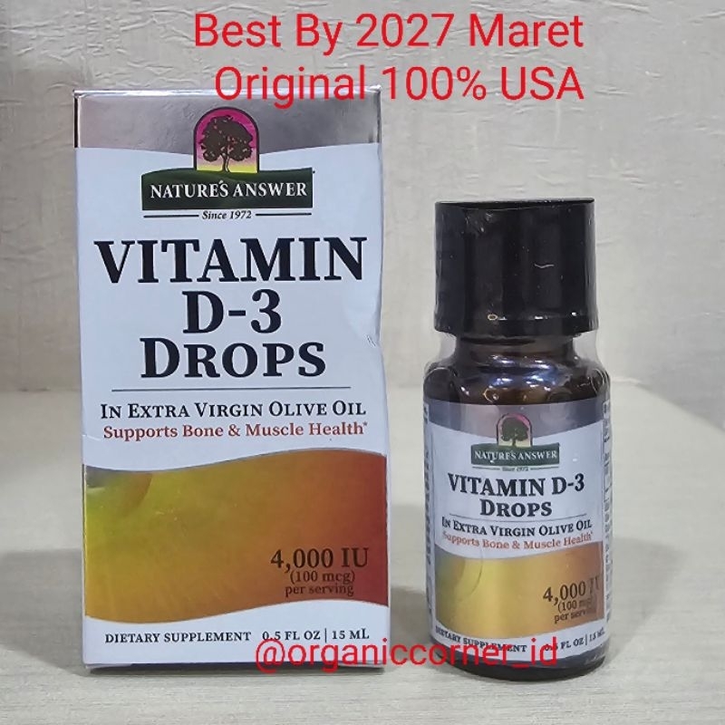 Jual READY STOCK Nature's answer Vitamin D3 4000 IU 15 ml Natures ...