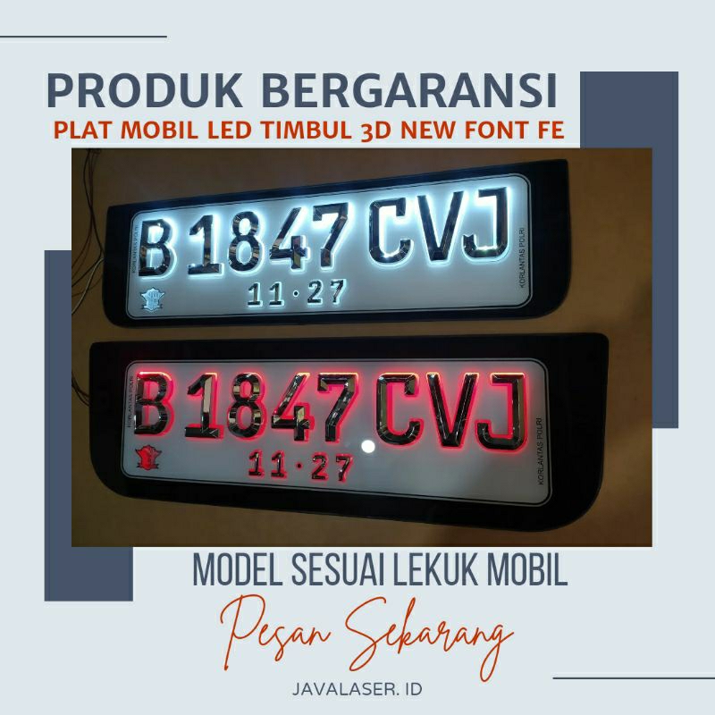 Jual Plat Nomor Mobil Timbul Mewah Font Baru - Bisa Custom Model | Shopee Indonesia
