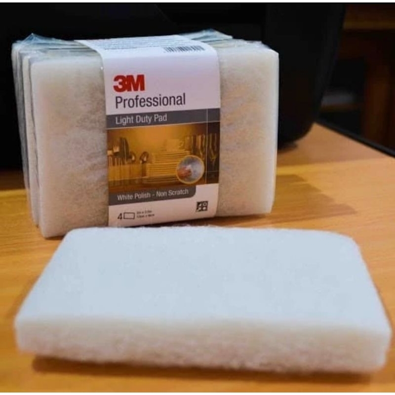 Jual 3M Scotch Brite White Polish 13 x 9cm Sabut Tapas Putih Tebal 3 ...