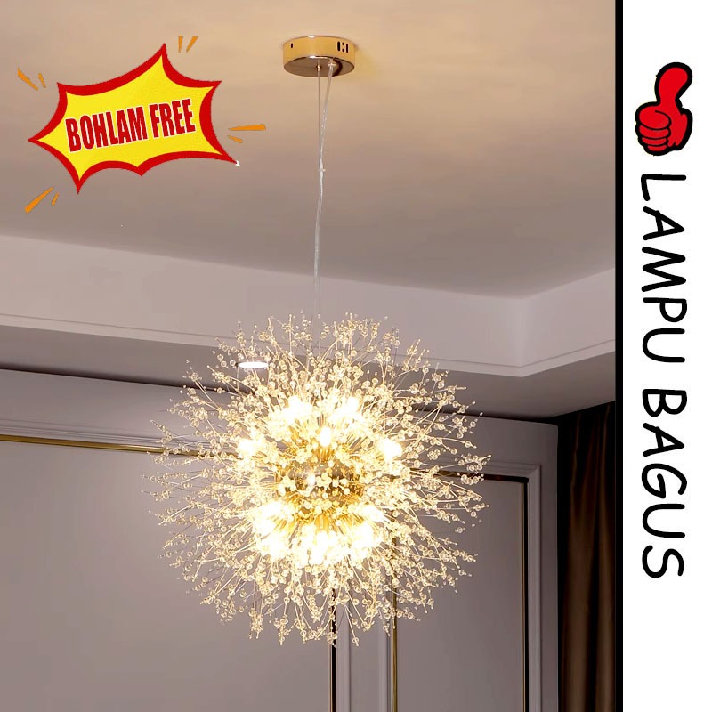 Jual Lampu Kembang Api Lampu Gantung Hias Kristal 56 watt isi bohlam ...