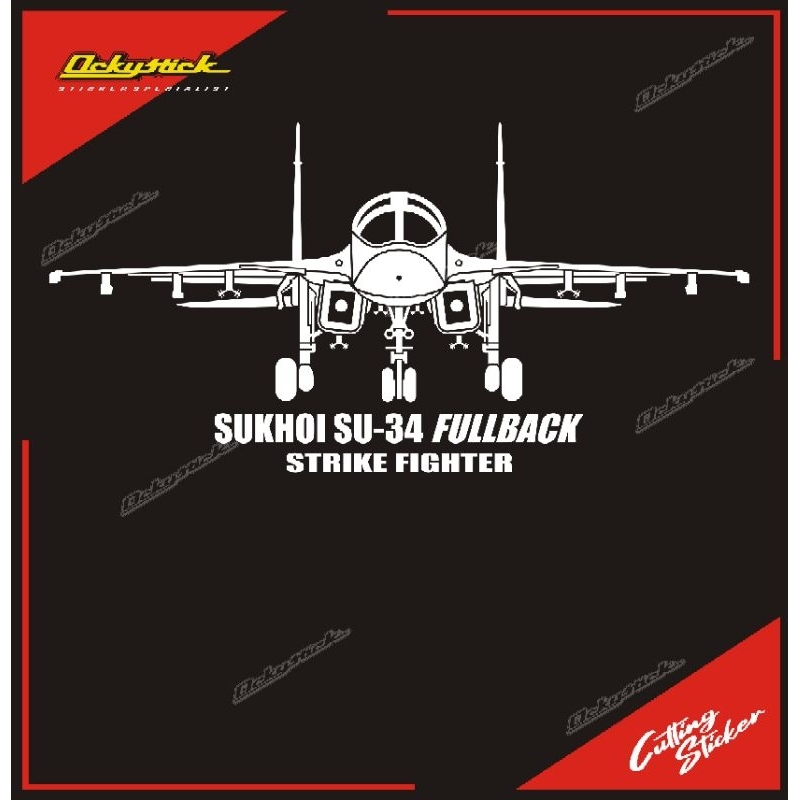 Jual cutting sticker Pesawat Sukhoi SU-34 Fullback stiker mobil ...
