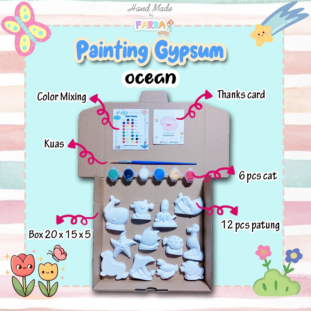 Jual ISI 12 PCS 1 LUSIN PATUNG GYPSUM/ PATUNG LUKIS/ GYPSUM PAINTING ...