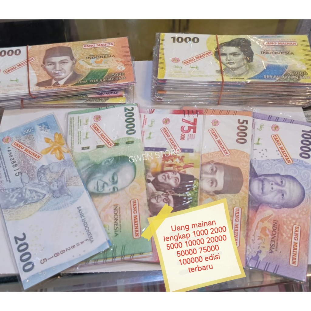 Jual Uang mainan Indonesia pecahan lengkap / 28 lembar perpack | Shopee ...