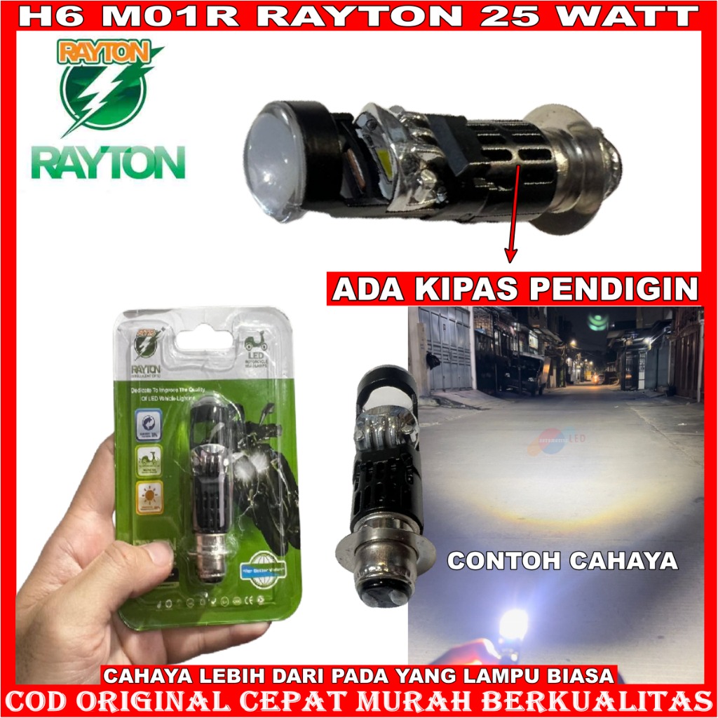 Jual ORIGINAL LAMPU UTAMA H6 RTD RAYTON M01R CAHAYA BILED LAMPU MOTOR UNIVERSAL | Shopee Indonesia
