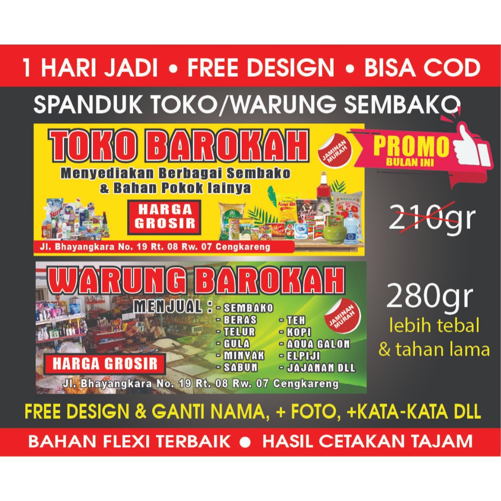 Jual SPANDUK BANNER TOKO SEMBAKO | Shopee Indonesia