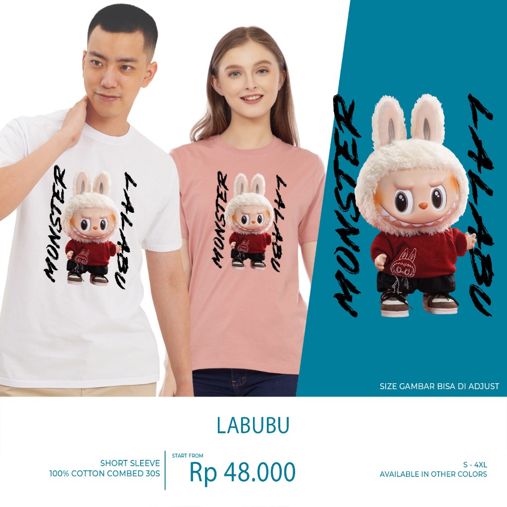 Jual LUVfashion Dewasa Kaos Monster Labubu LABUBU Unisex cewek cowok ...