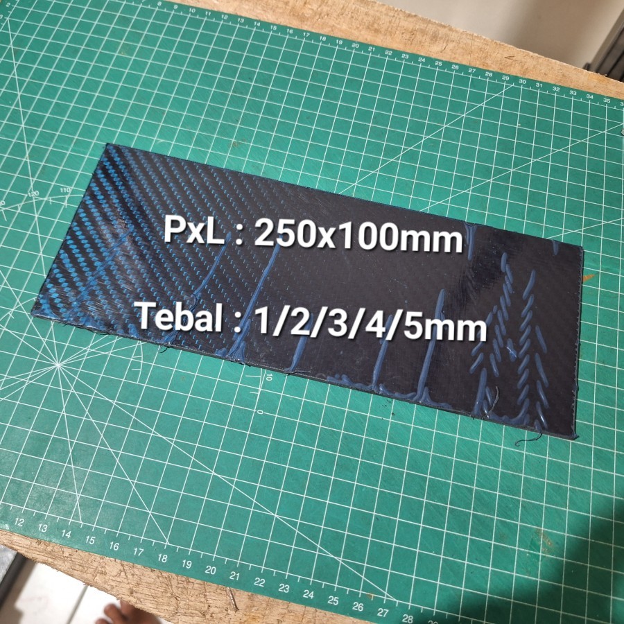 Jual Carbon Fiber Plate Serat Karbon Kepingan Fiber Carbon 250x100mm ...