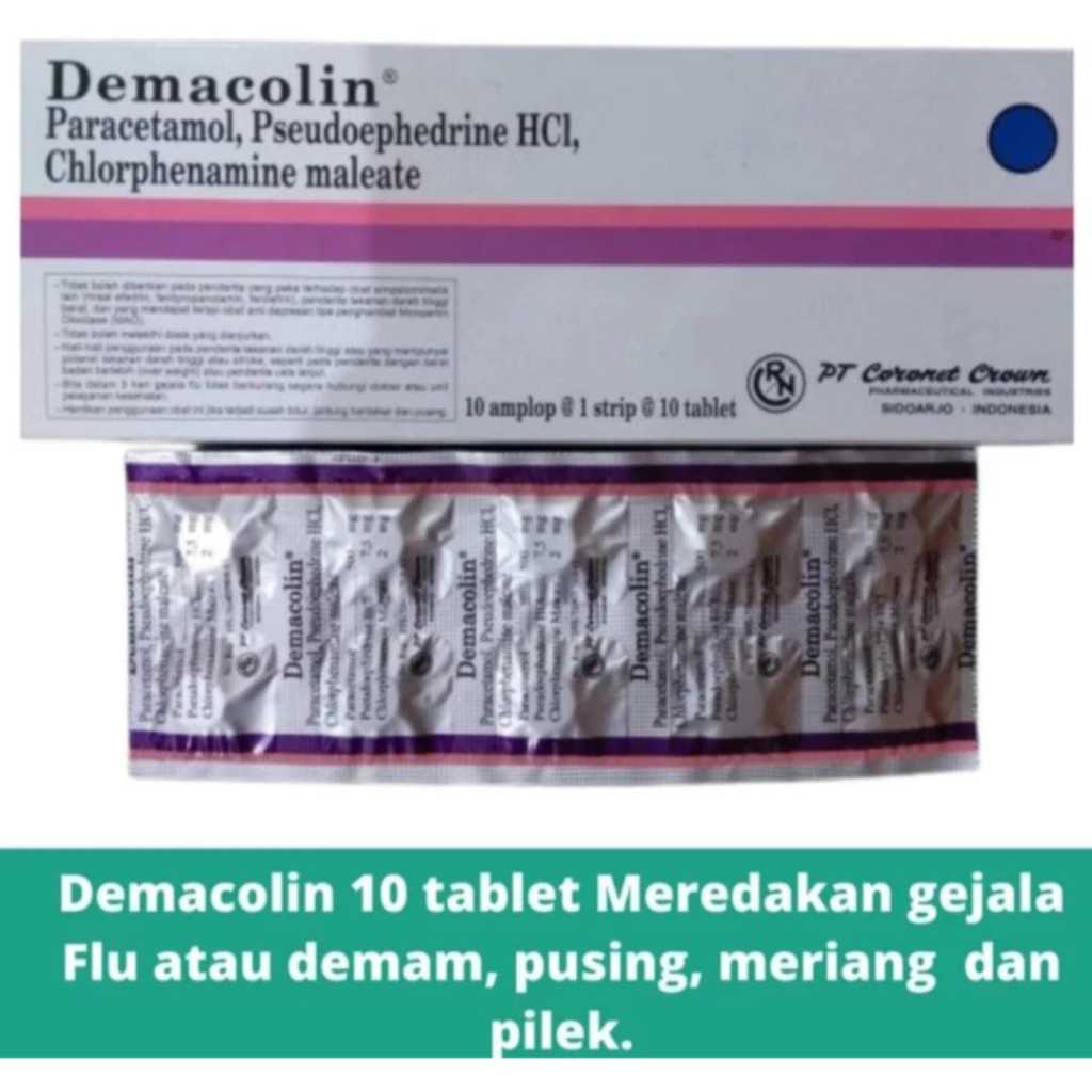Jual Demacolin Box Isi 100 Tablet / Obat Flu Demam Sakit Kepala ...