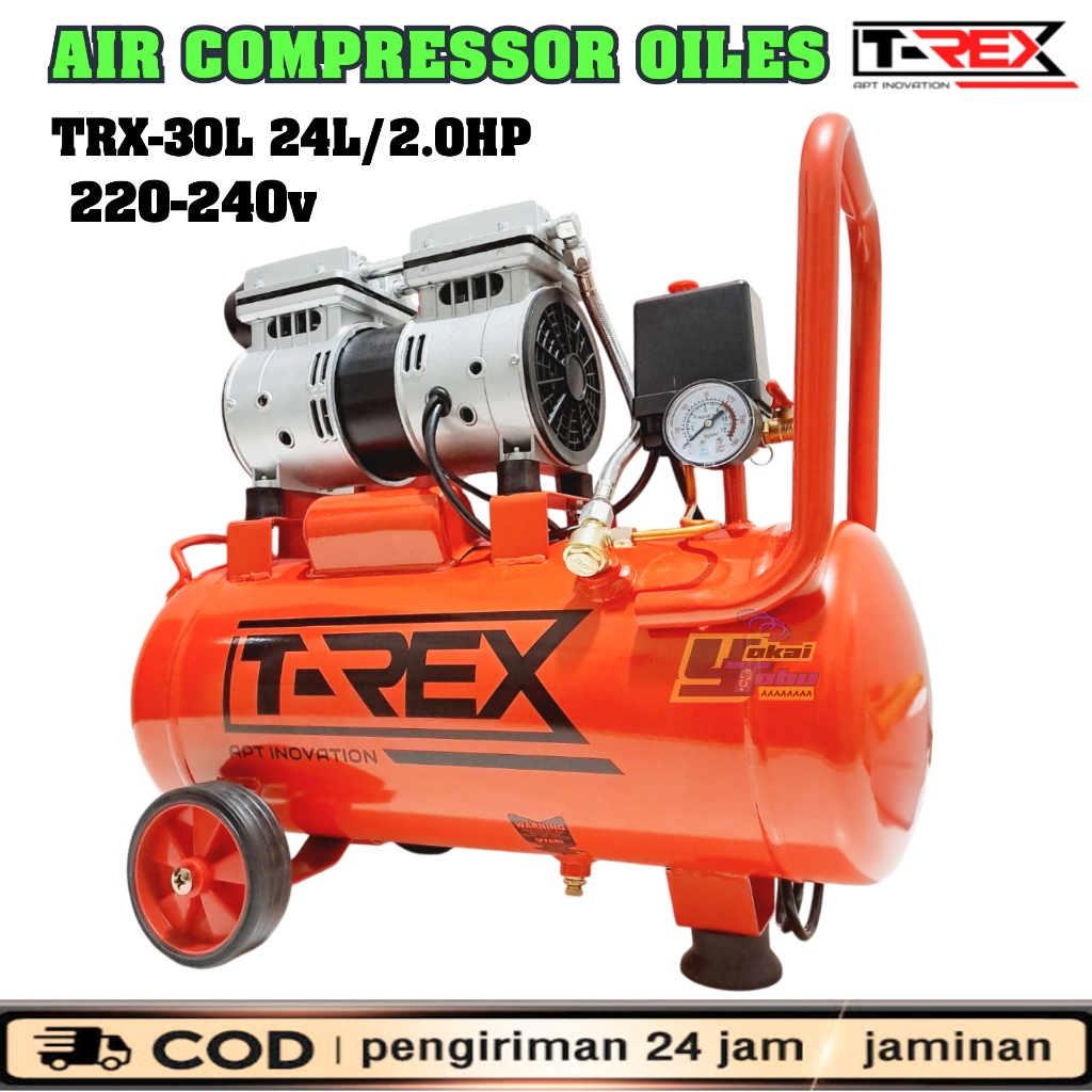 Jual Compresor Oilles listrik 24L/2.0HP T-REX Compresor ANGIN ELECTRIC ...