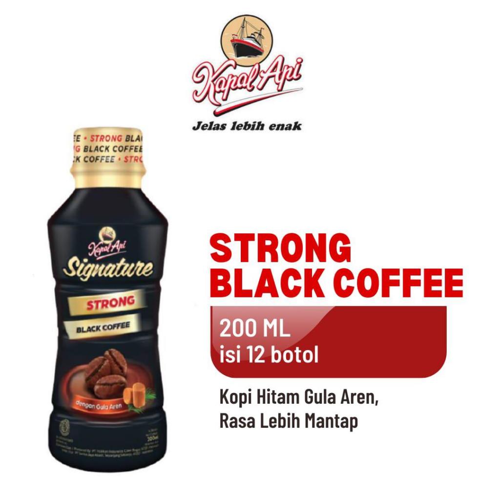 Jual Kapal Api Signature Strong Black Coffe 200 ML 1 dus | Shopee Indonesia