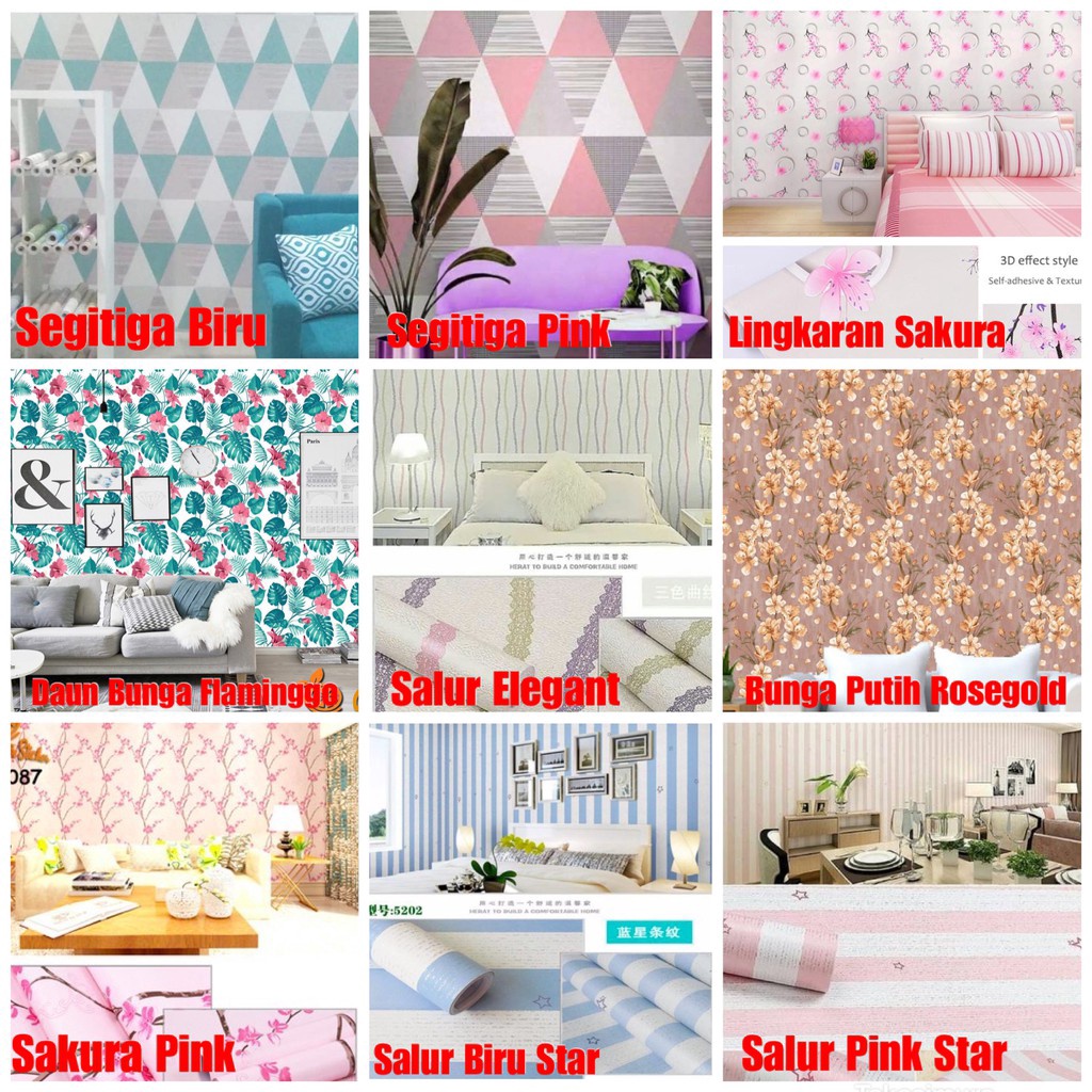 Jual Wallpaper Dinding ukuran 45 cm x 1 M Biru k Mmalis Segita Hitam Putih | Shopee Indonesia