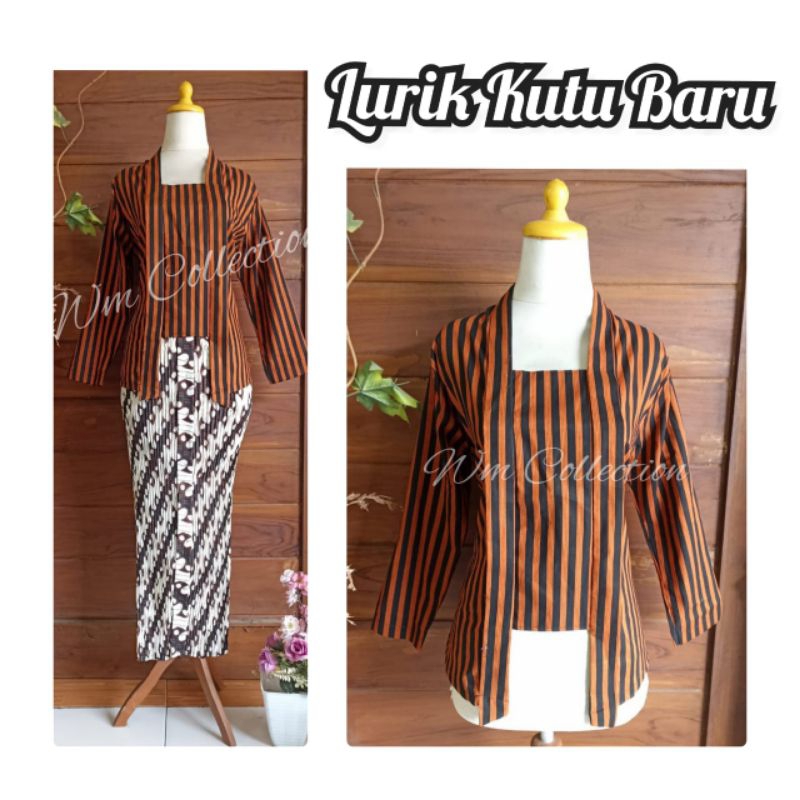Jual WM>> Set Kebaya Lurik Kutu Baru & Rok Plisket Batik Tradisional Cocok Untuk Berbagai Acara ...