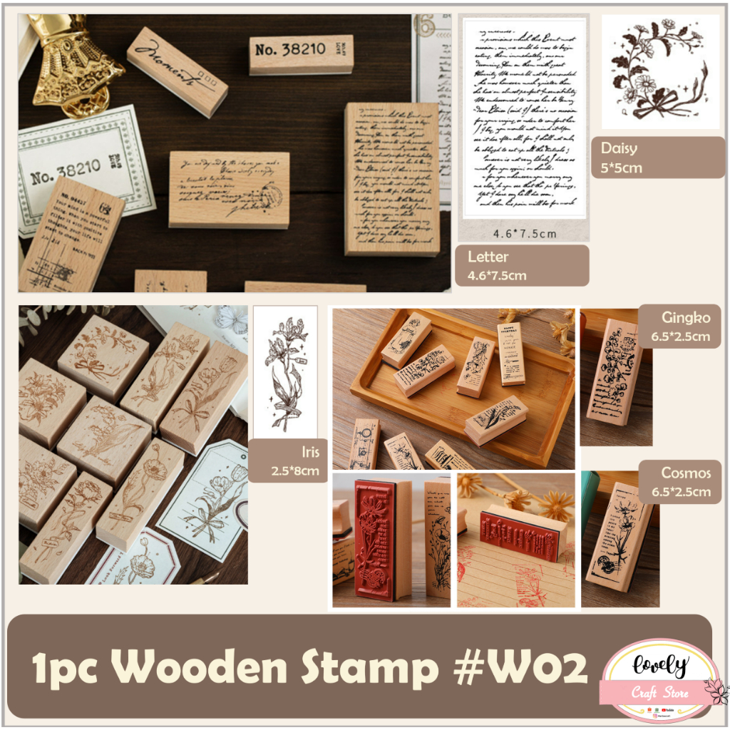 Jual LovelyCraftStore | W02 - 1pc DIY Wooden Rubber Stamp Stempel Kayu ...