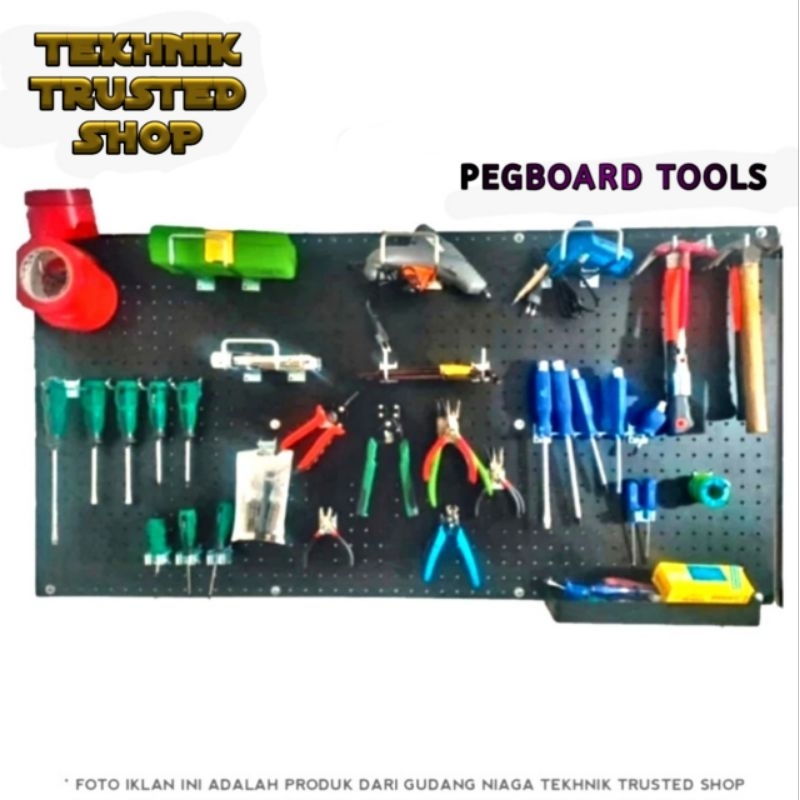 Jual Pegboard besi 90 x 45 cm hook hanger besi chrome Papan dinding rak ...