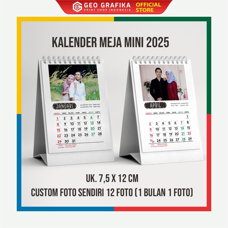 Jual Kalender Meja Mini Kalender Duduk Mini Custom Foto Sendiri Tahun ...