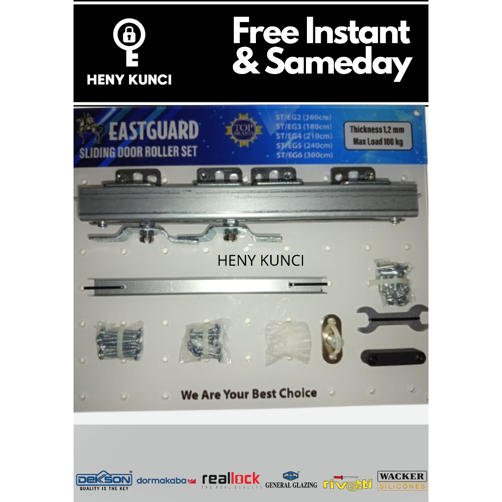 Jual Rel pintu sliding galvanis Eastguard 210 CM / rel besi pintu ...