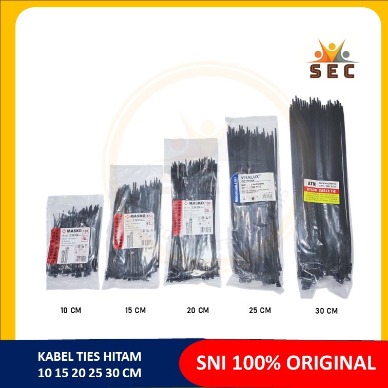 Jual KABEL TIS / CABLE TIE / KABEL TIES 10 15 20 25 30 CM ORIGINAL HITAM | Shopee Indonesia