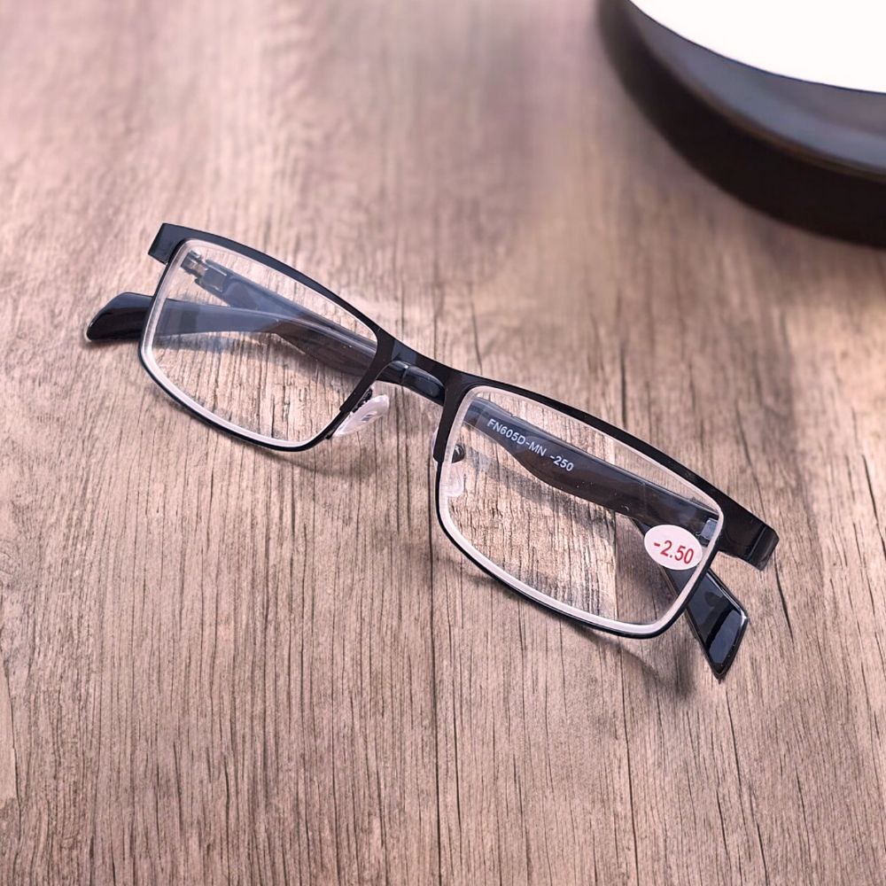 Jual Kacamata Minus Pria Wanita Frame Besi Kotak Kecil Untuk Rabun Jauh ...