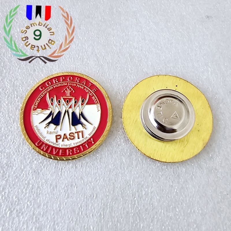 Jual Pin Pasti Magnet Bahan Logam Tebal Plus Box Pin Pengayoman Pasti ...