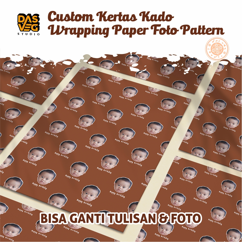 Jual Bungkus kertas kado aesthetic unik motif/pattern wajah muka lucu ...