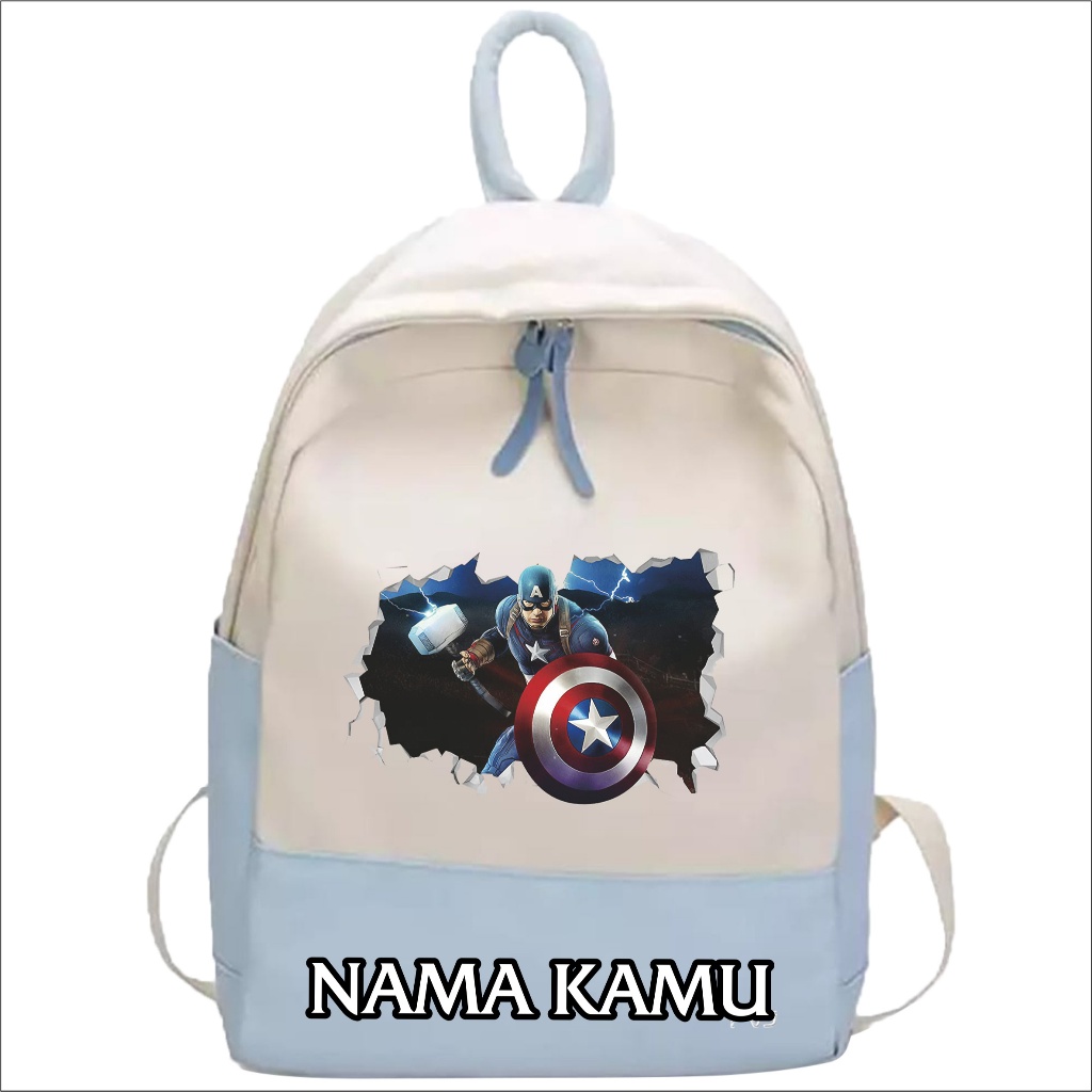 Jual Tas Ransel Sekolah Anak Laki Laki Karakter Super Hero Captain America Tas Sekolah SD SMP ...