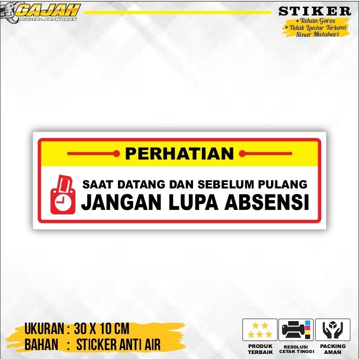 Jual Stiker Jangan Lupa Absensi | Shopee Indonesia