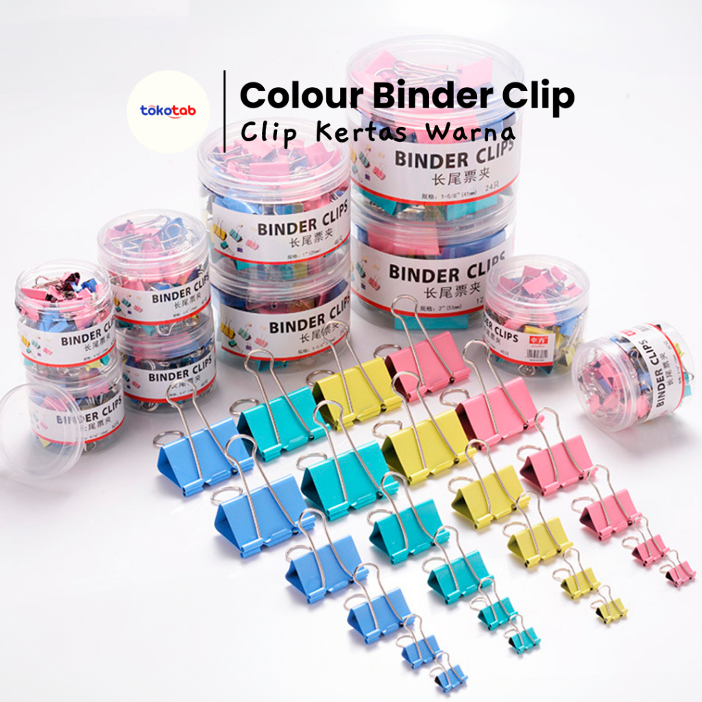 Jual Tokotab - Binder Clip Warna Penjepit Kertas Klip Paper Clip Folder ...