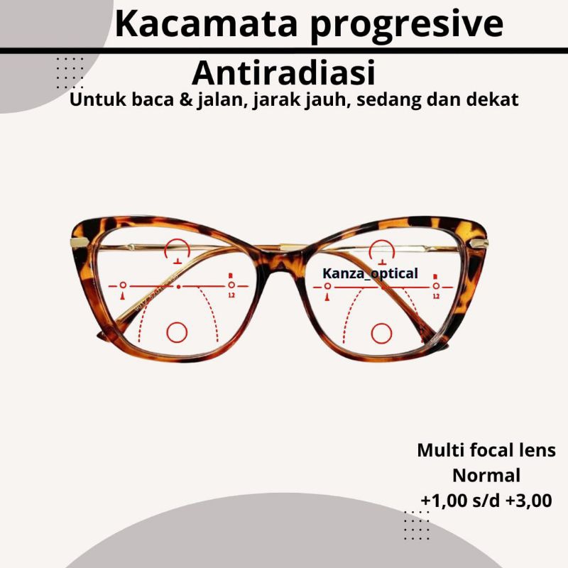 Jual kacamata progresif antiradiasi baca dan jalan wanita kacamata cat ...