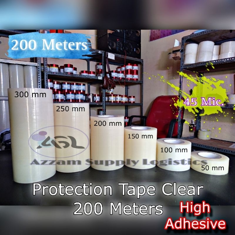 Jual Protection Tape Clear Pelindung Baret Produk 200 M Tape HIGH 45 ...