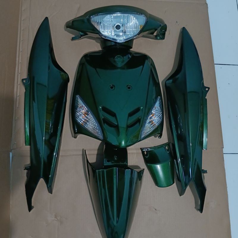 Jual cover body full halus YAMAHA MIO SPORTY + LAMPU MOONLIGHT GREEN ...