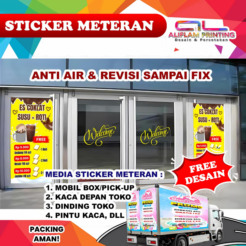 Jual STICKER METERAN MURAH GRATIS DESAIN | Revisi sampai fix | Shopee ...